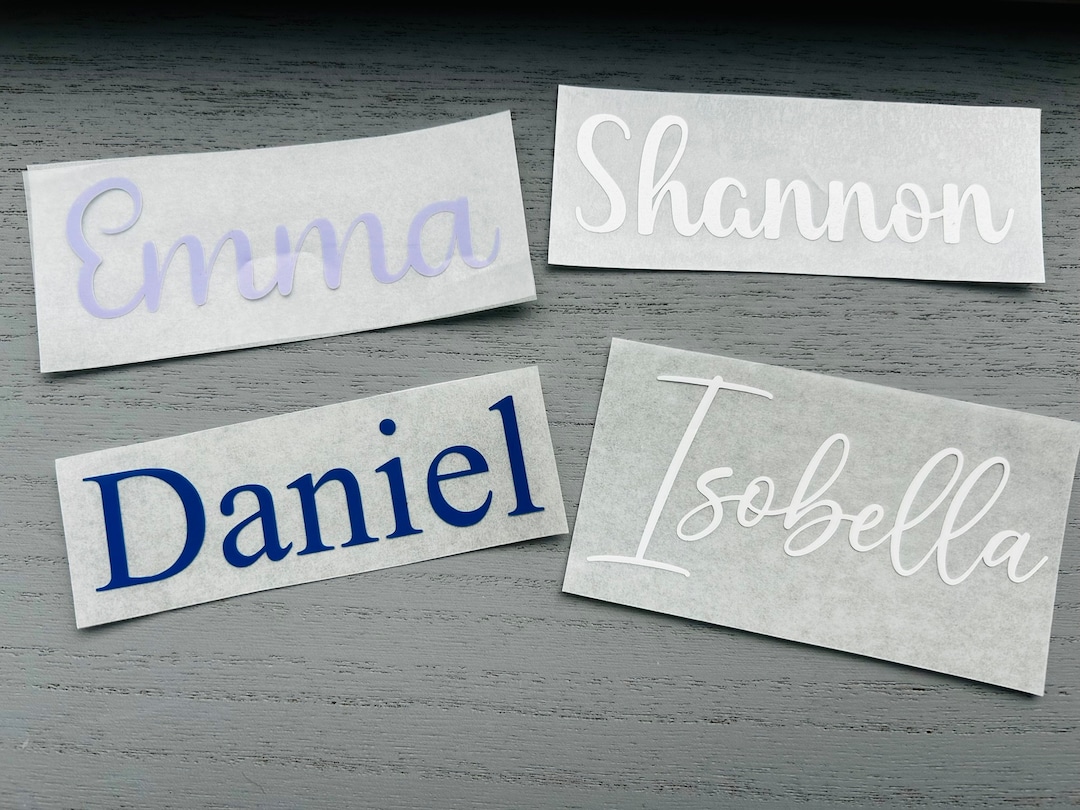 Personalised Iron on Vinyl Names - Etsy