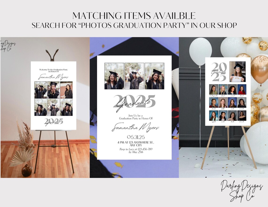 PHOTOS GRADUATION PARTY Graduation Photos Poster Template, 13 School ...