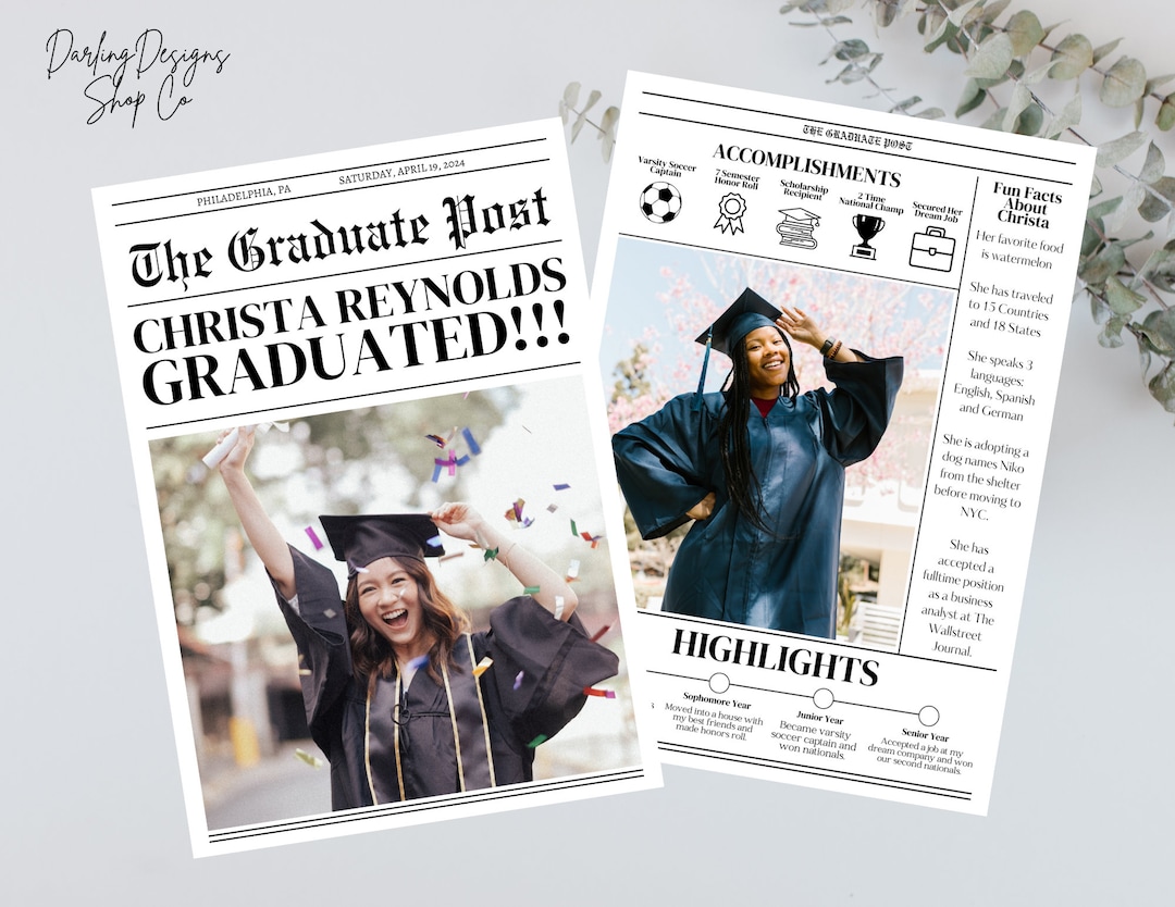 GRADUATE POST Newspaper Template, Graduation, Graduate, Graduation ...
