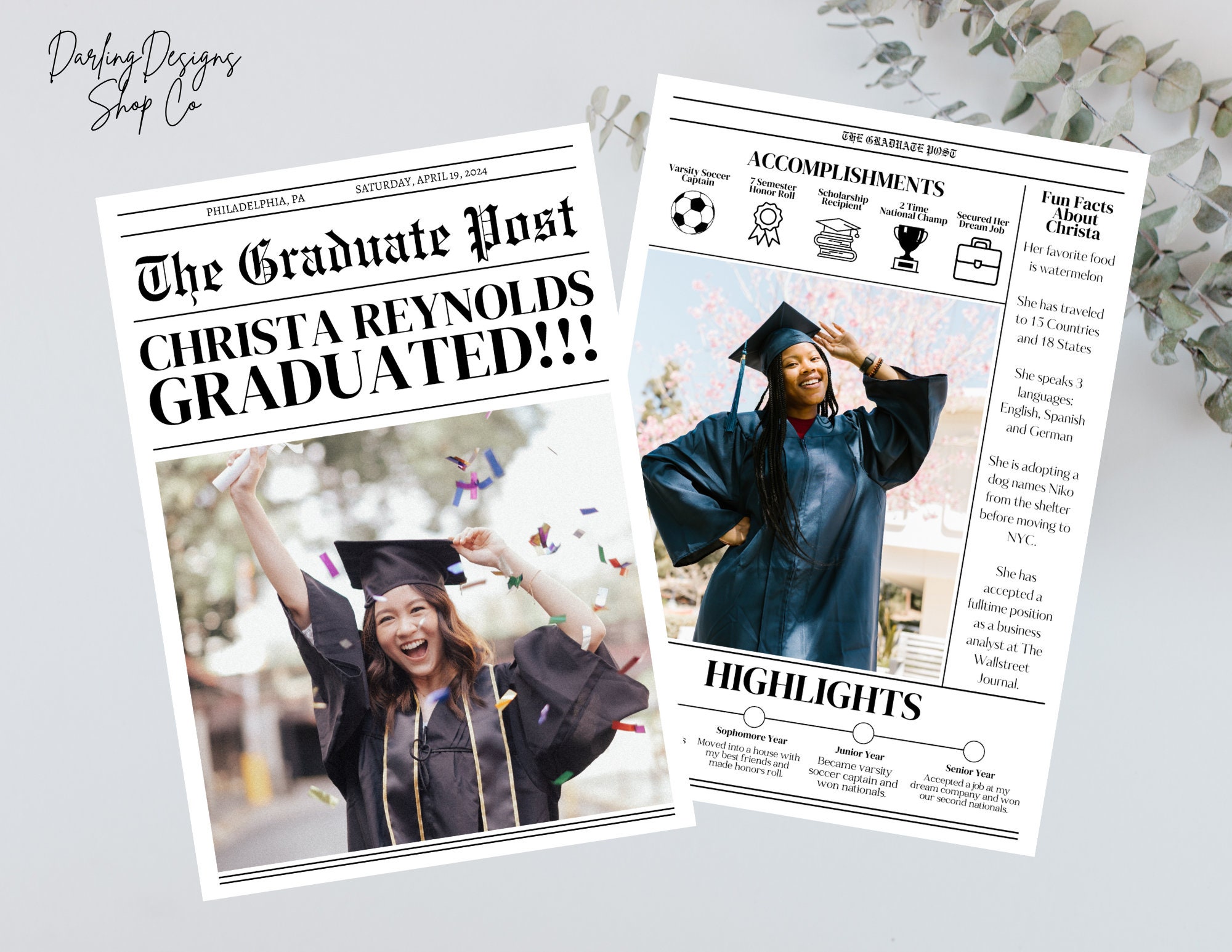 GRADUATE POST Newspaper Template, Graduation, Graduate, Graduation ...