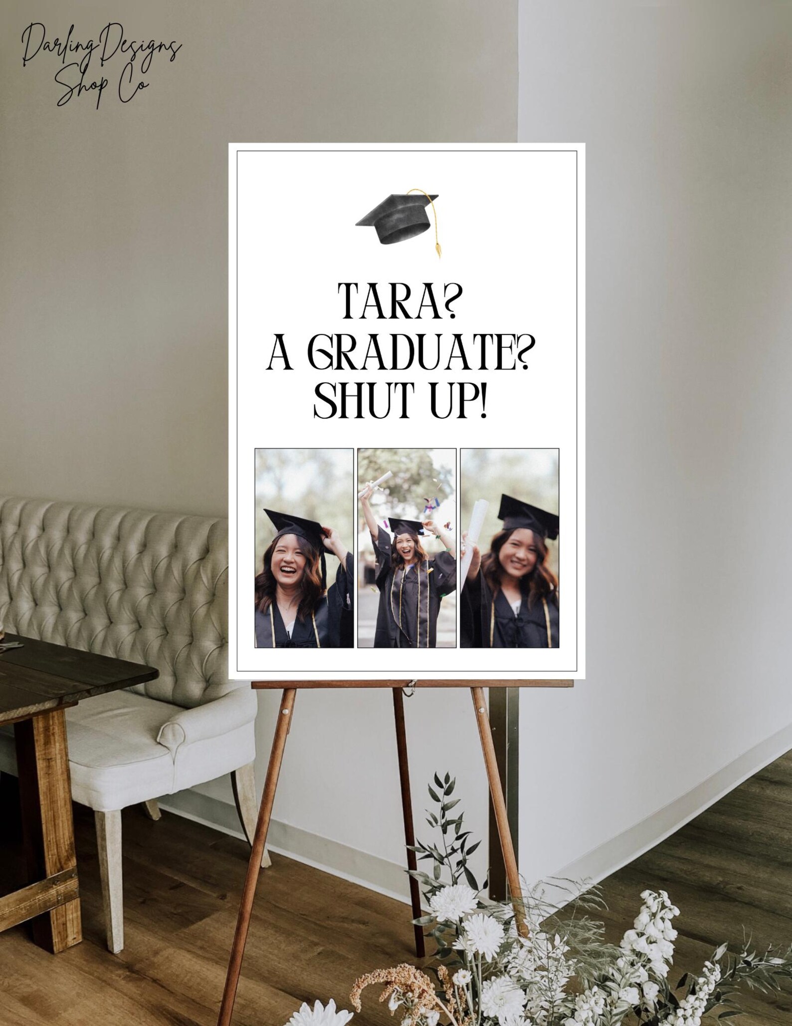 A GRADUATE? SHUT UP! Graduation Party Welcome Poster Template ...
