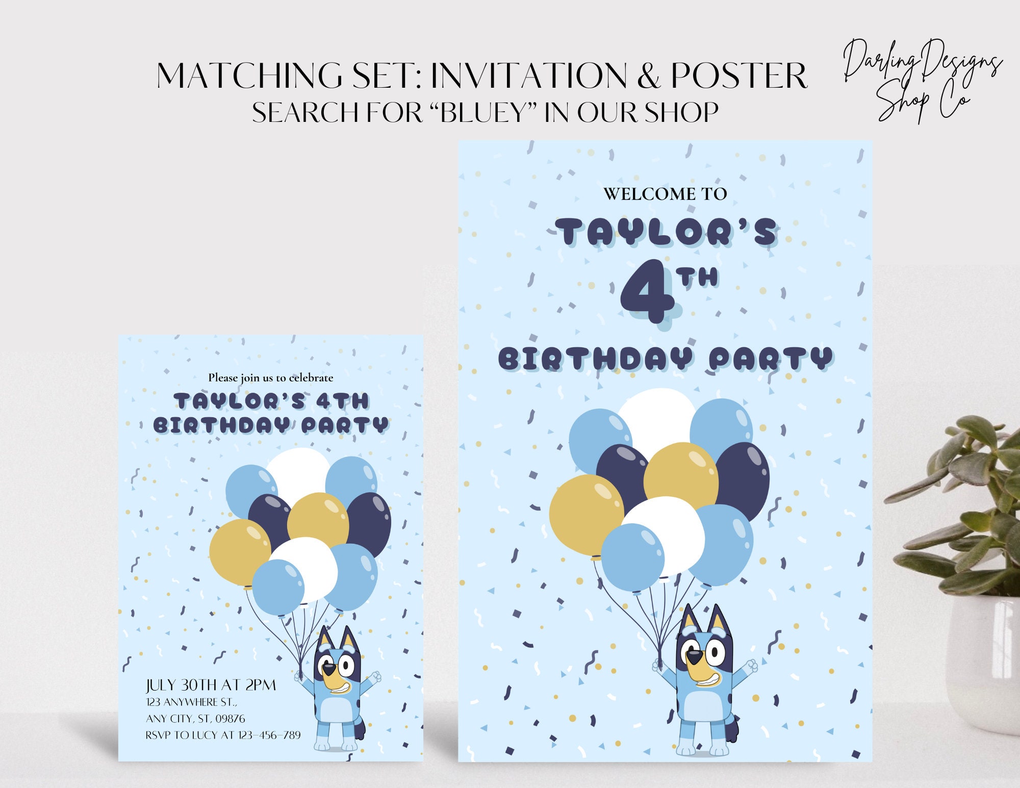 BLUEY Birthday Sign Template, Kids Birthday Poster, Birthday Poster ...