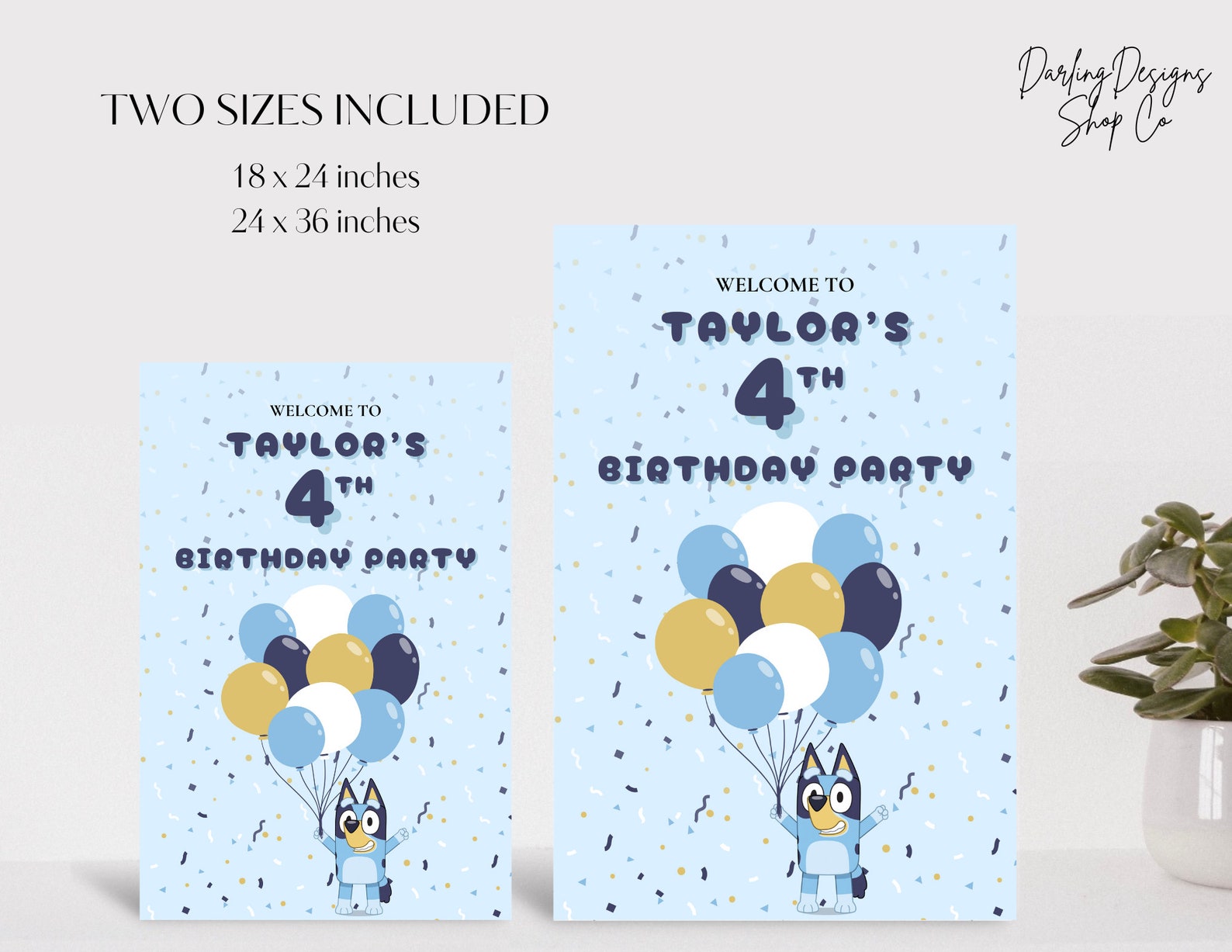 BLUEY Birthday Sign Template, Kids Birthday Poster, Birthday Poster ...