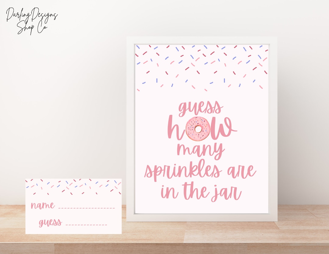 GUESS HOW MANY Sprinkles Are in the Jar Baby Shower Sign Template, Baby ...