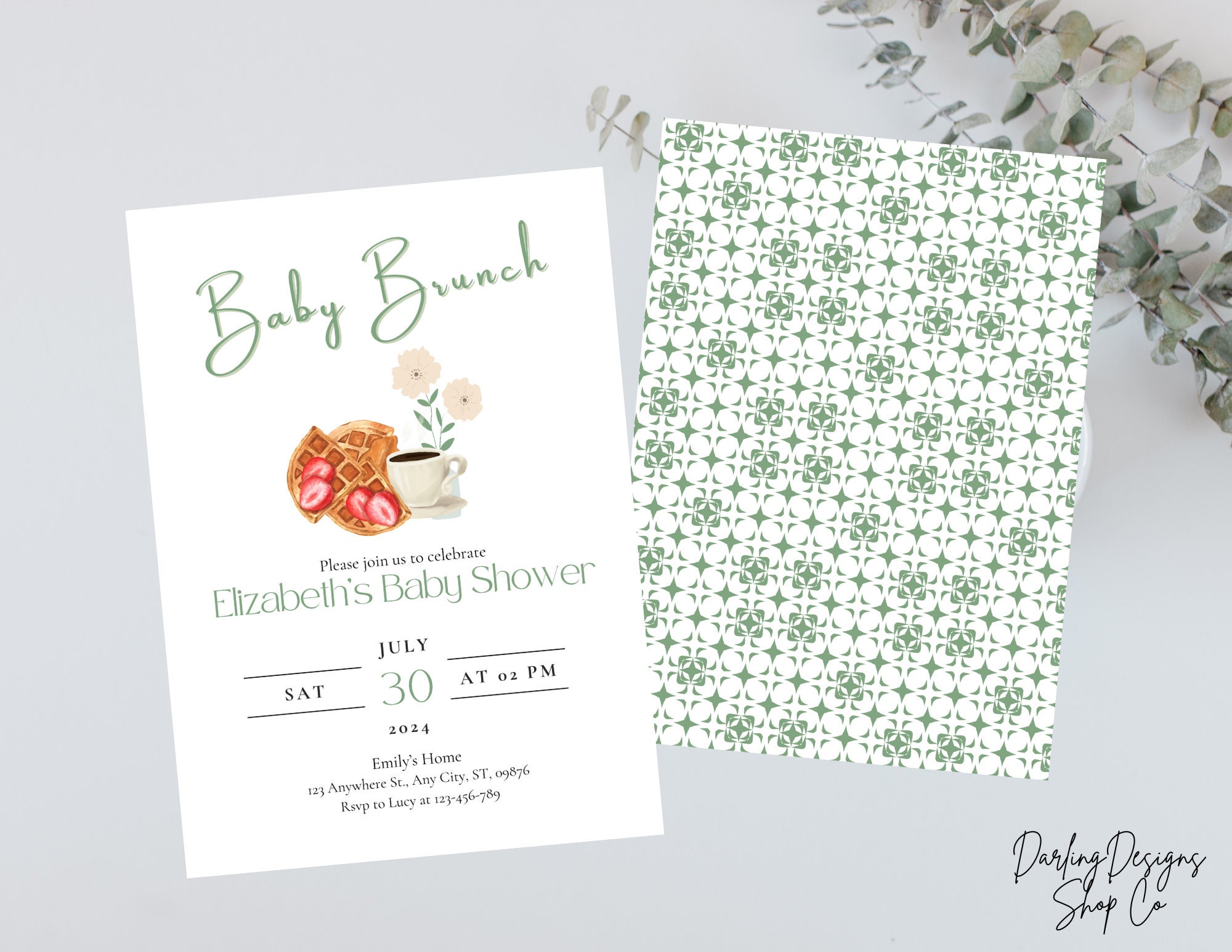 BABY BRUNCH Baby Shower Invitation Template, Bunch Baby Shower ...