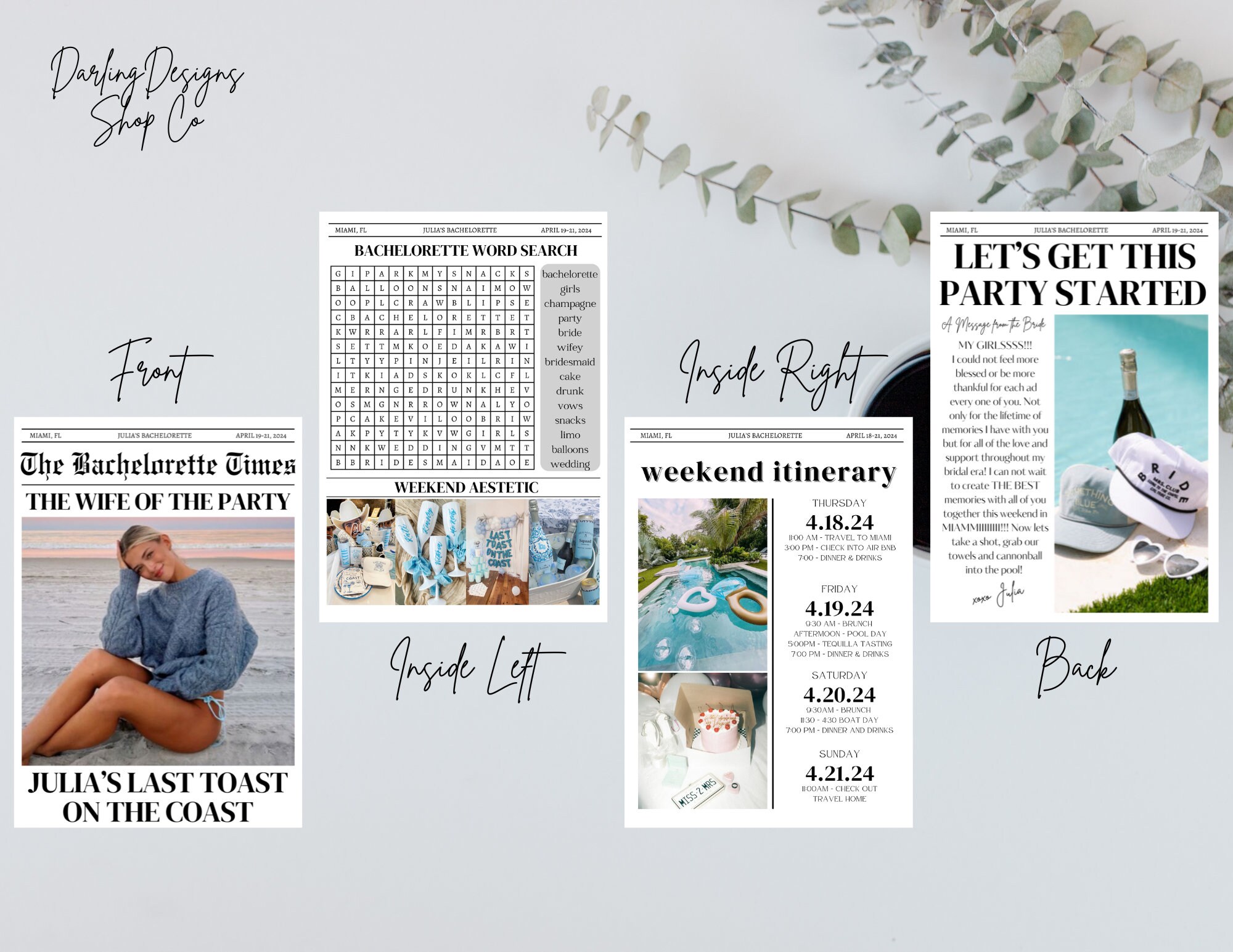 THE BACHELORETTE POST Newspaper Template, Wife of the Party Newspaper ...