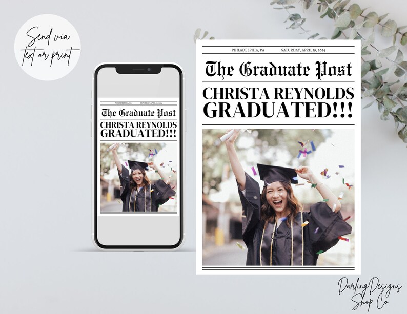 GRADUATE POST Newspaper Template, Graduation, Graduate, Graduation ...