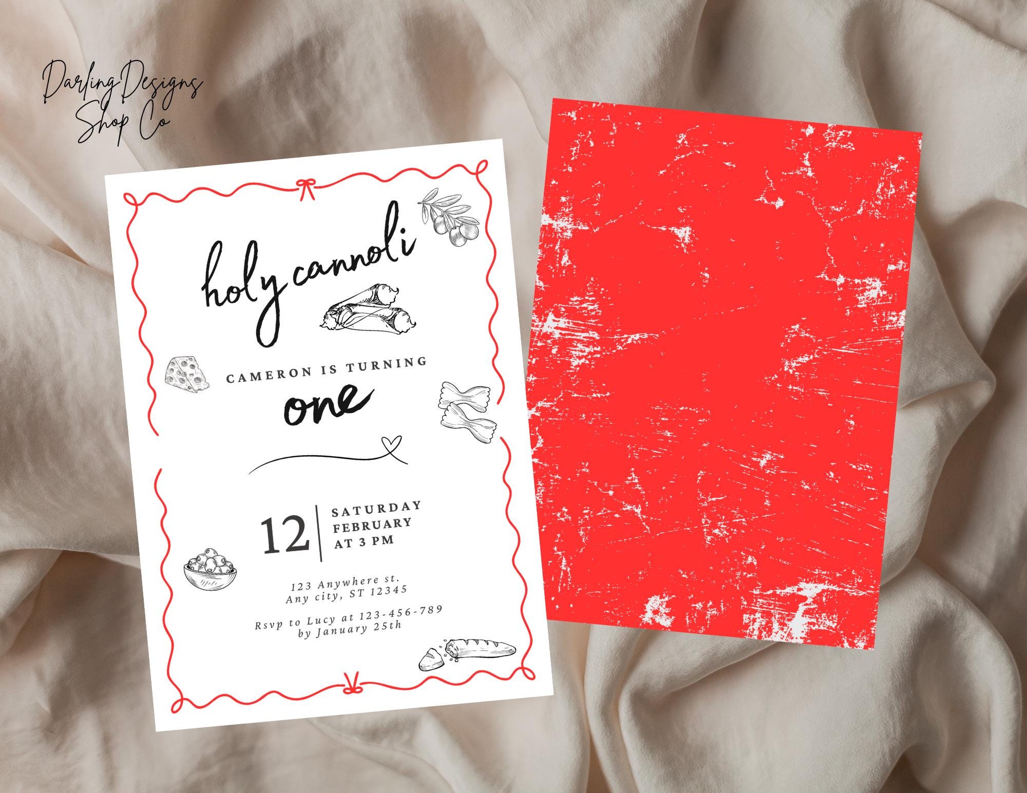 HOLY CANNOLI First Birthday Invitation Template, Italian First Birthday ...