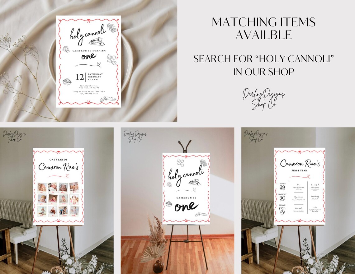 HOLY CANNOLI First Birthday Invitation Template, Italian First Birthday ...