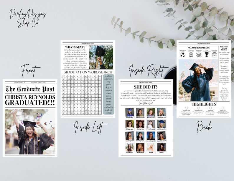 GRADUATE POST Newspaper Template, Graduation, Graduate, Graduation ...