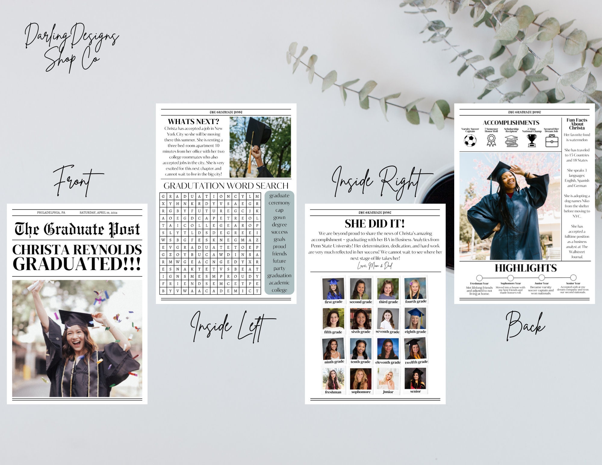 GRADUATE POST Newspaper Template, Graduation, Graduate, Graduation ...