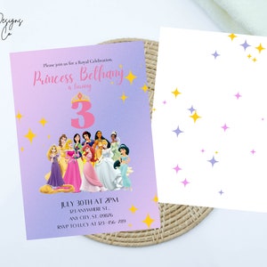 PRINCESSES Birthday Invitation Template, Third Birthday Invitation ...