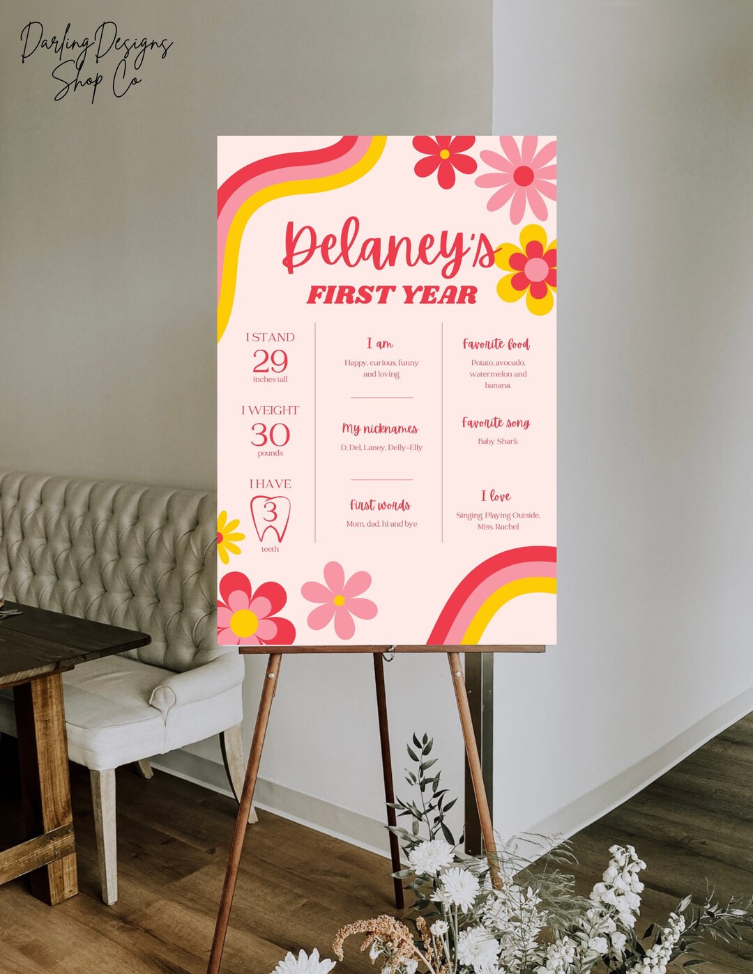 ONE HAPPY BABY Milestones Sign Template, First Birthday, Baby ...