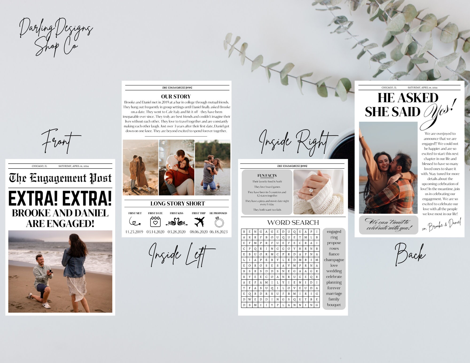 ENGAGEMENT POST Newspaper Template, Engagement Announcement, Engaged ...