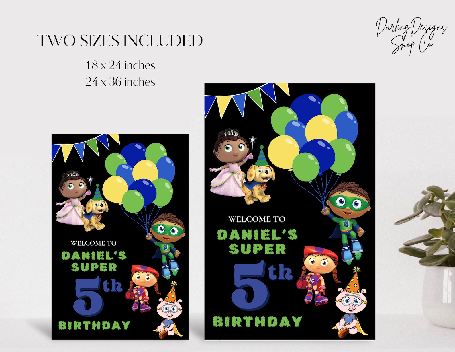 SUPER WHY Birthday Sign Template, Kids Birthday Poster, Super Why ...