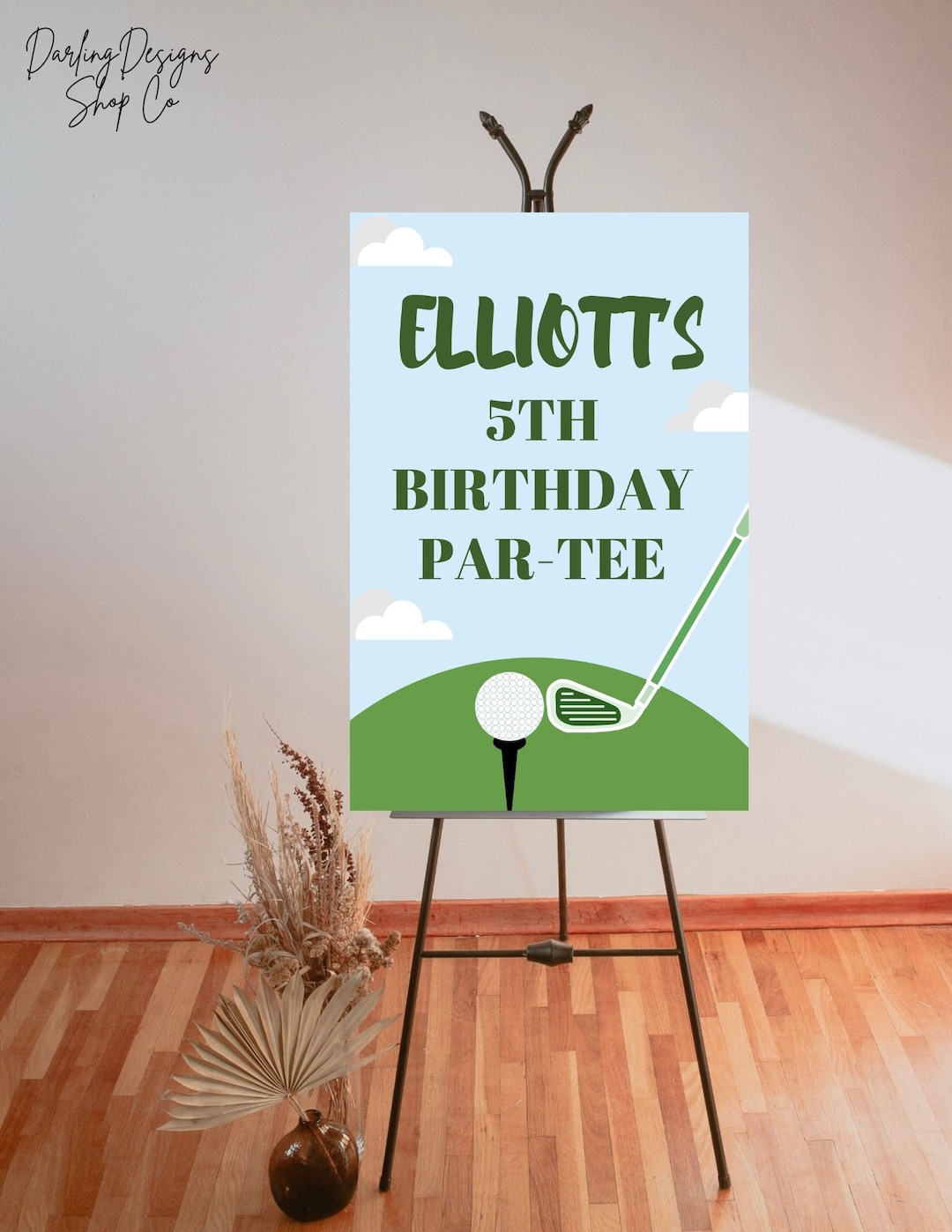 BIRTHDAY PAR-TEE Birthday Sign Template, First Birthday Poster, Golf ...