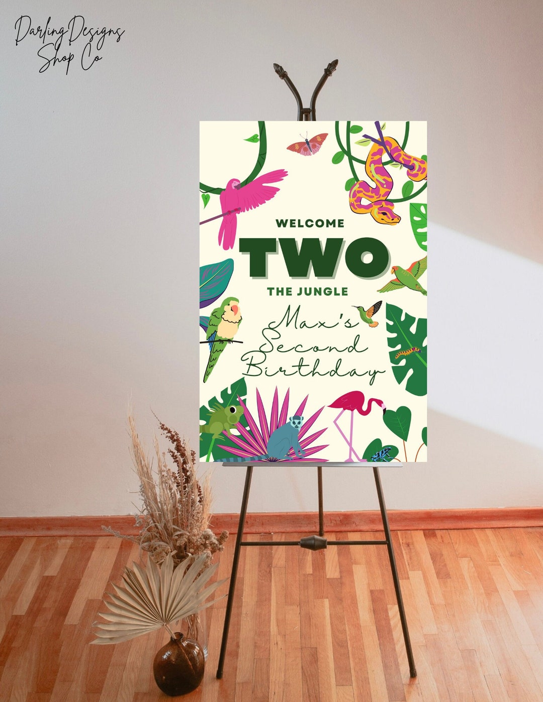 WELCOME TWO the JUNGLE Birthday Sign Template, Second Birthday Poster ...