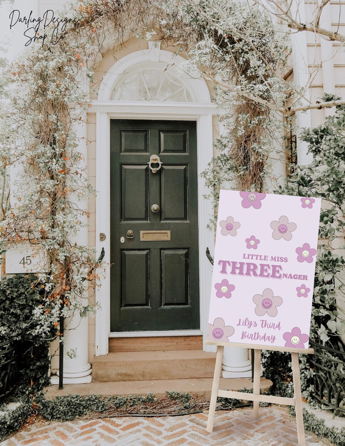 LITTLE MISS Threenager Birthday Sign Template, Third Birthday Poster ...