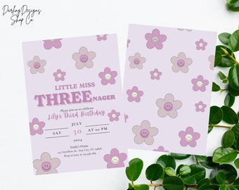 PRINCESSES Birthday Invitation Template, Third Birthday Invitation ...