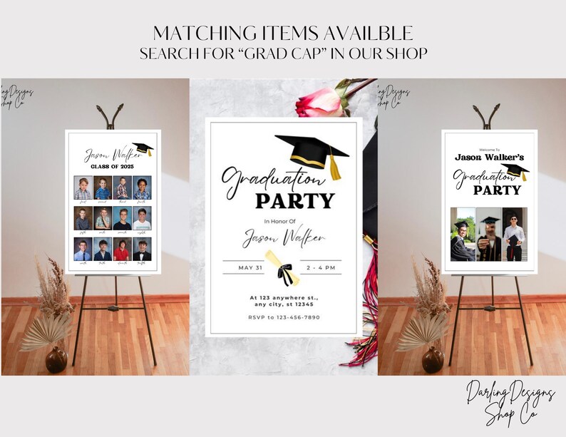 GAD CAP Graduation Party Welcome Poster Template, Graduate, Graduation ...