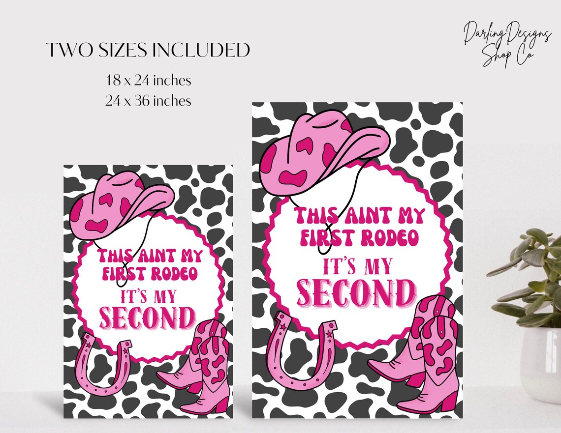 SECOND RODEO Birthday Sign Template, This is My Second Rodeo Birthday ...