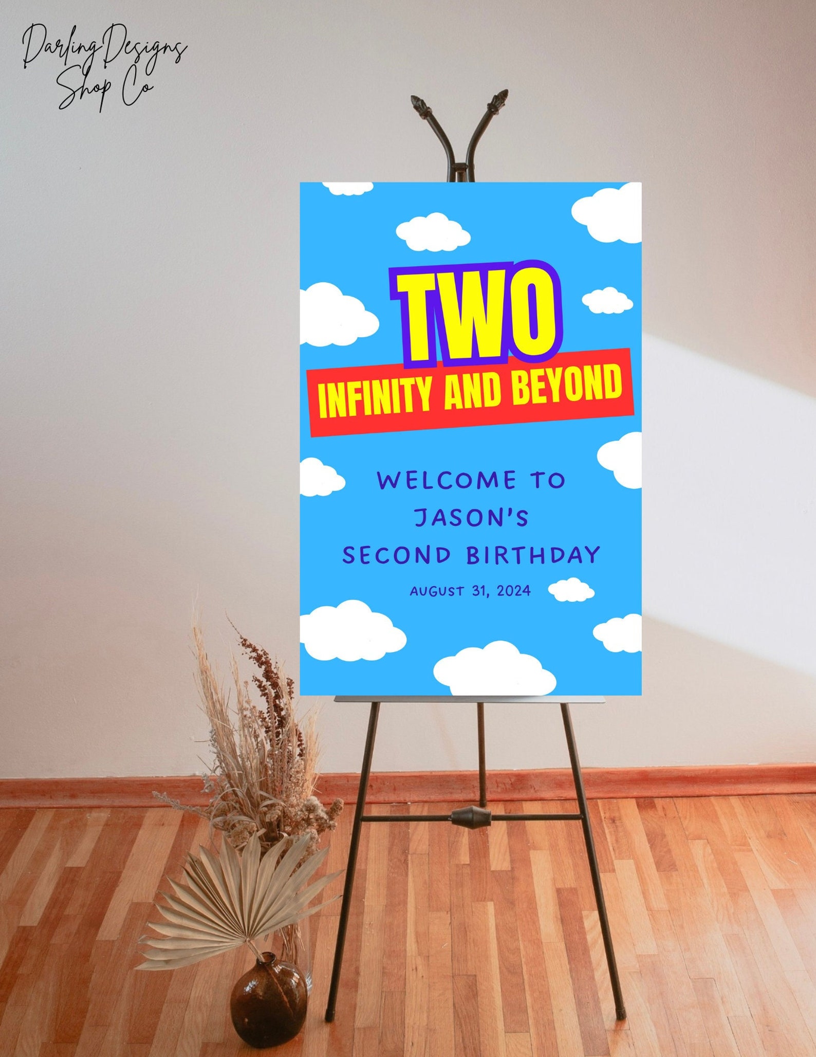 TWO Infinity and Beyond Birthday Sign Template, First Birthday Poster ...