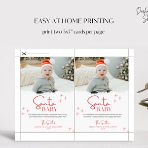 SANTA BABY Christmas Card Template, Newborn Christmas, Family Christmas ...