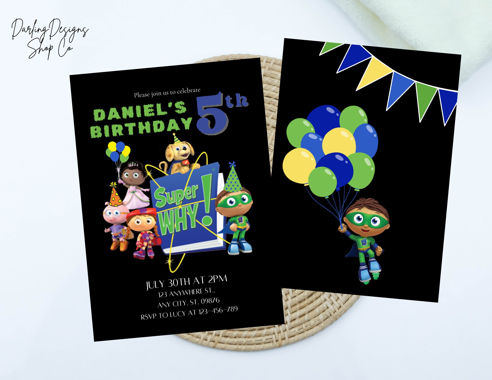 SUPER WHY Birthday Invitation Template, Kids Birthday Invitation, Super ...
