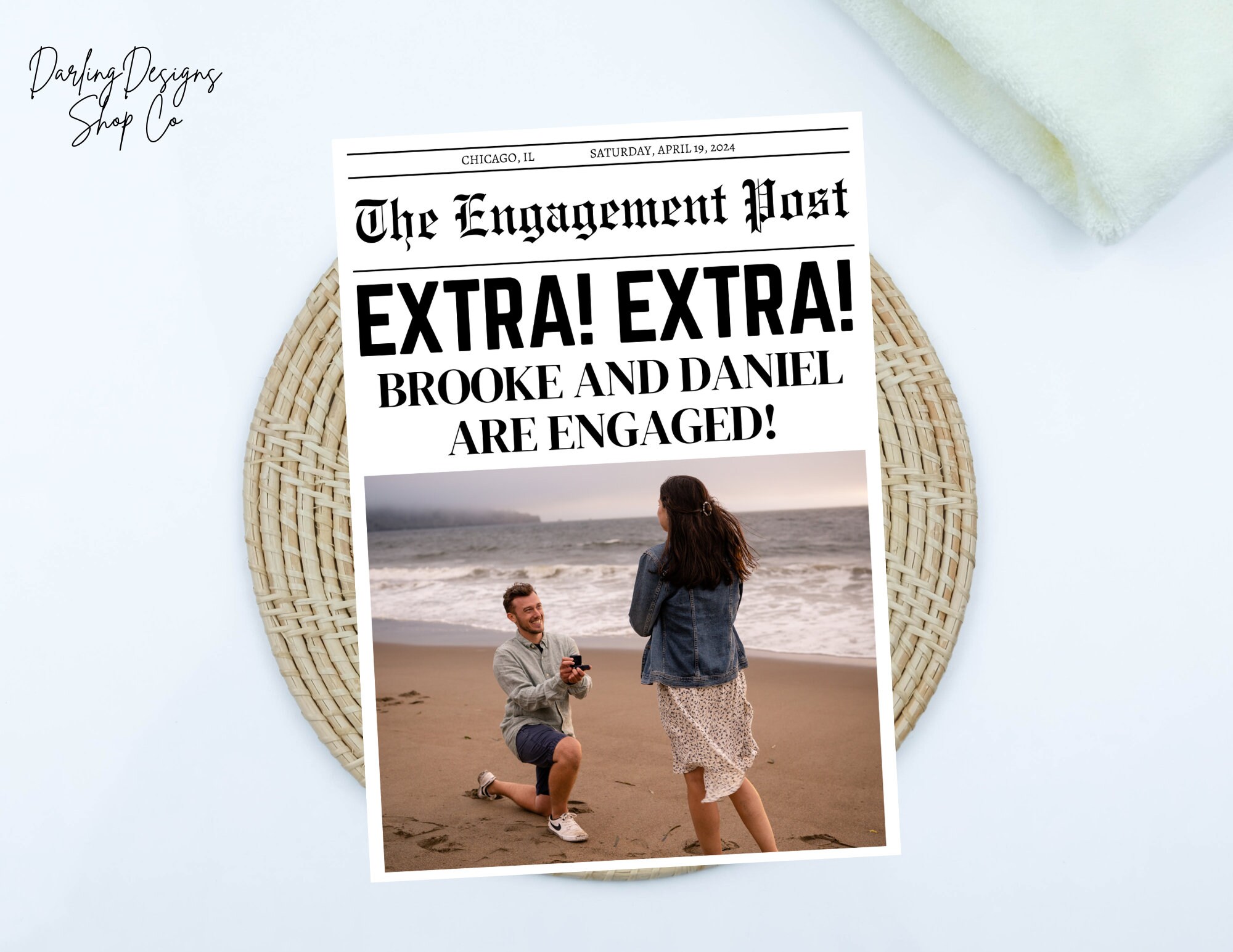 ENGAGEMENT POST Newspaper Template, Engagement Announcement, Engaged ...