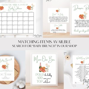 BABY BRUNCH Baby Shower Sign Template, Green Baby Shower Poster ...