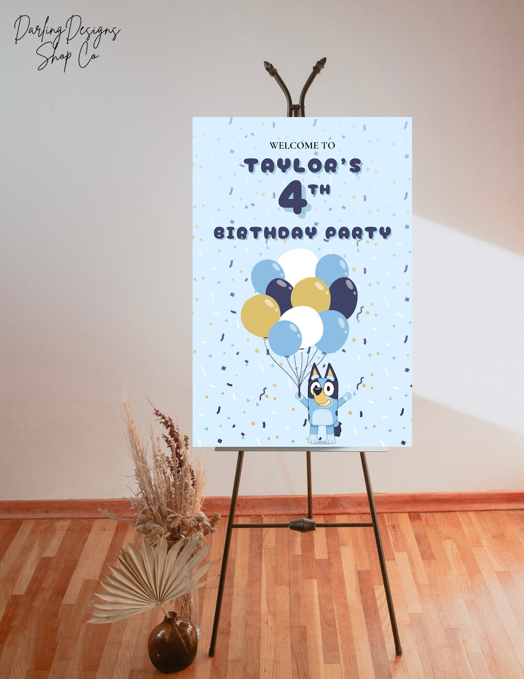 BLUEY Birthday Sign Template, Kids Birthday Poster, Birthday Poster ...