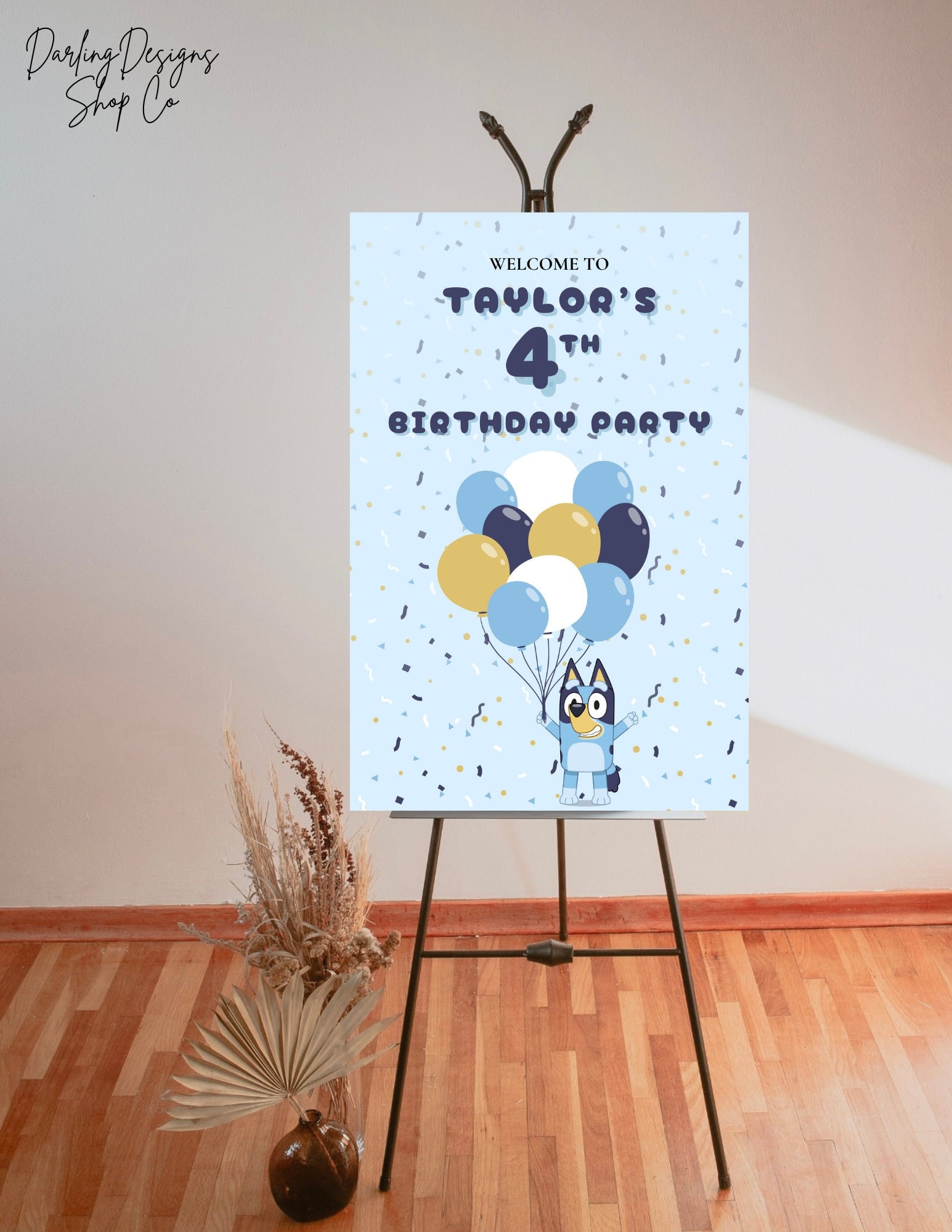 BLUEY Birthday Sign Template, Kids Birthday Poster, Birthday Poster ...
