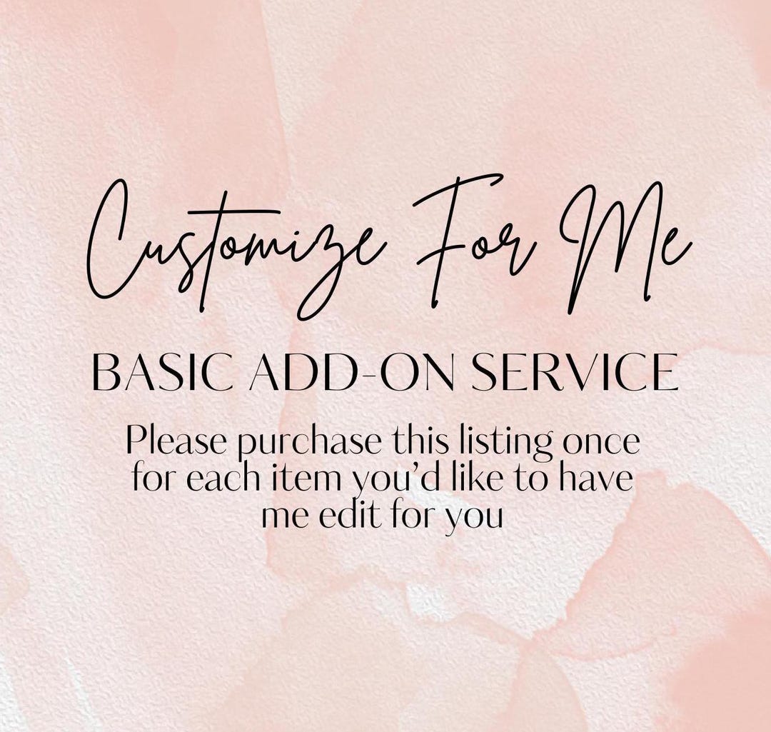 BASIC ADD ON Service - Etsy