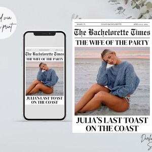THE BACHELORETTE POST Newspaper Template, Wife of the Party Newspaper ...