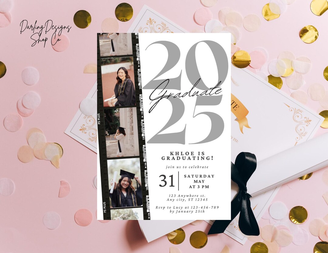 FILM PHOTOS GRADUATION Party Invitation Template, Graduate, Graduation ...