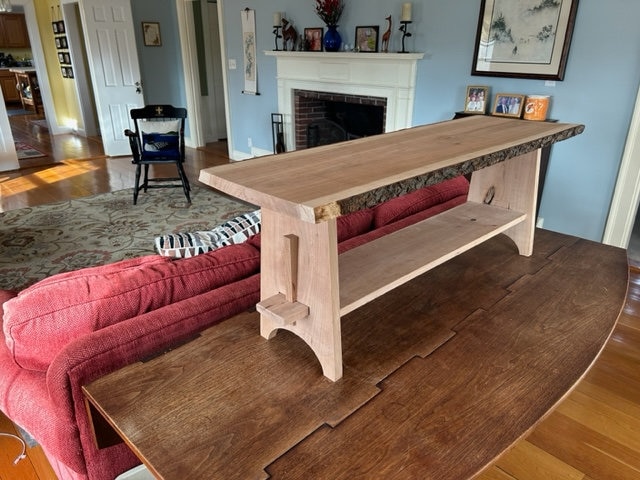 Live-edge Bench With Shelf - Etsy