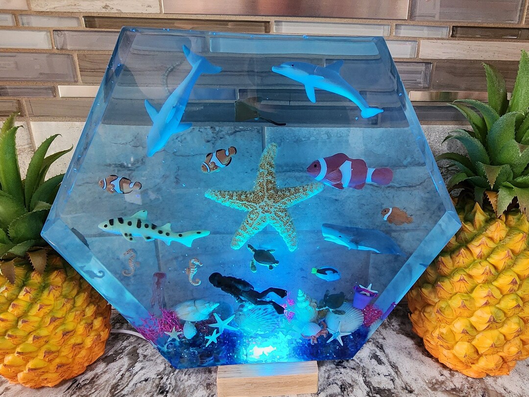 Realistic Ocean Scene in Resin With a Hexagon Shape - Etsy