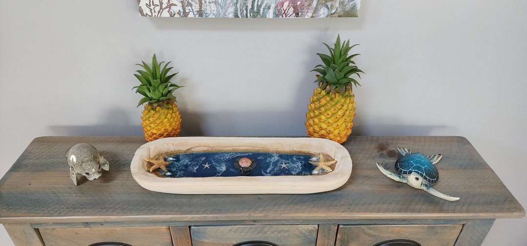 Ocean Resin Wood Turtle Tray With Starfish - Etsy