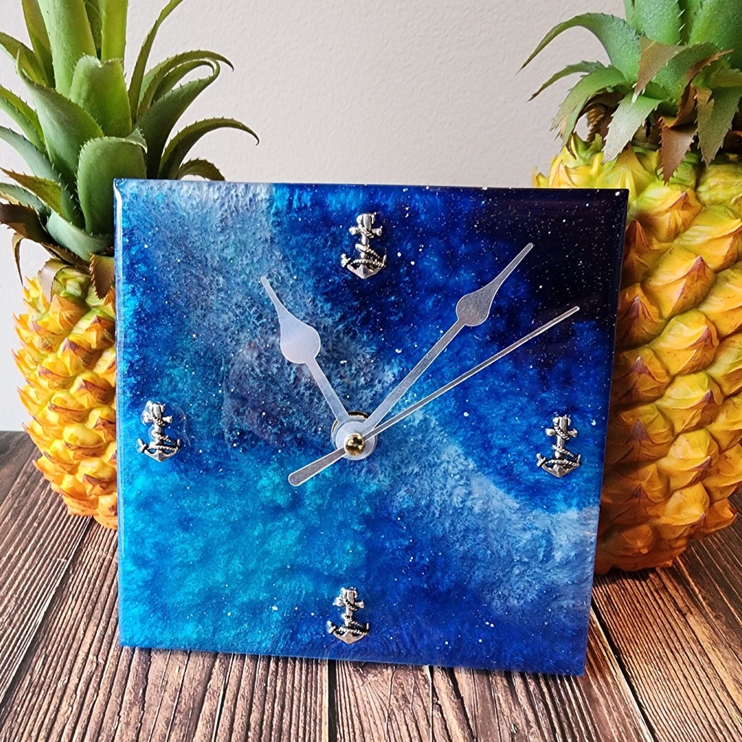 Nautical Resin Ocean Anchor Wall Clock Decor for Desk or Home - Etsy