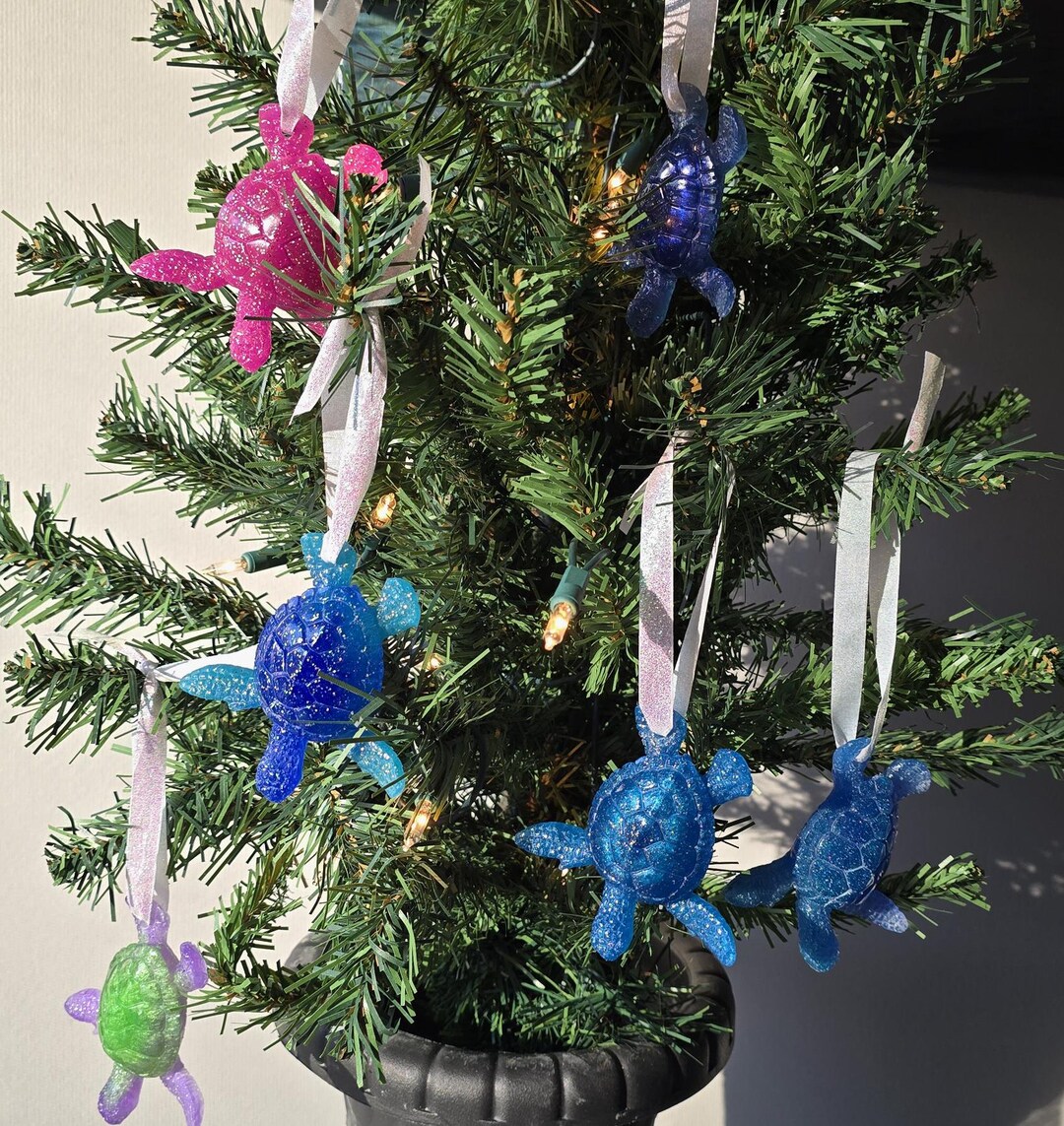 Handcrafted Sea Turtle Resin Ornaments for Christmas Decor - Etsy