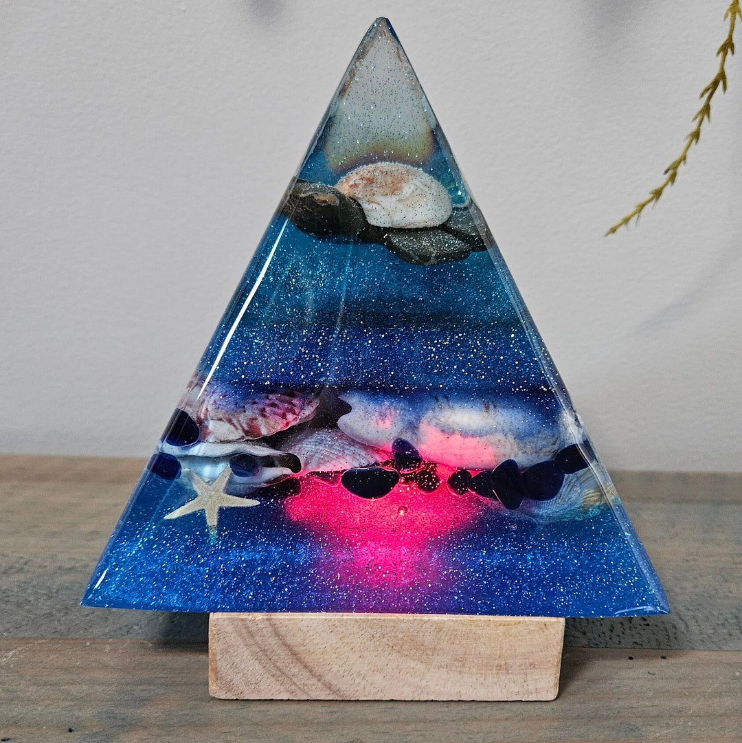 Resin Pyramid With Marble Turtle, Shells and Starfish - Etsy