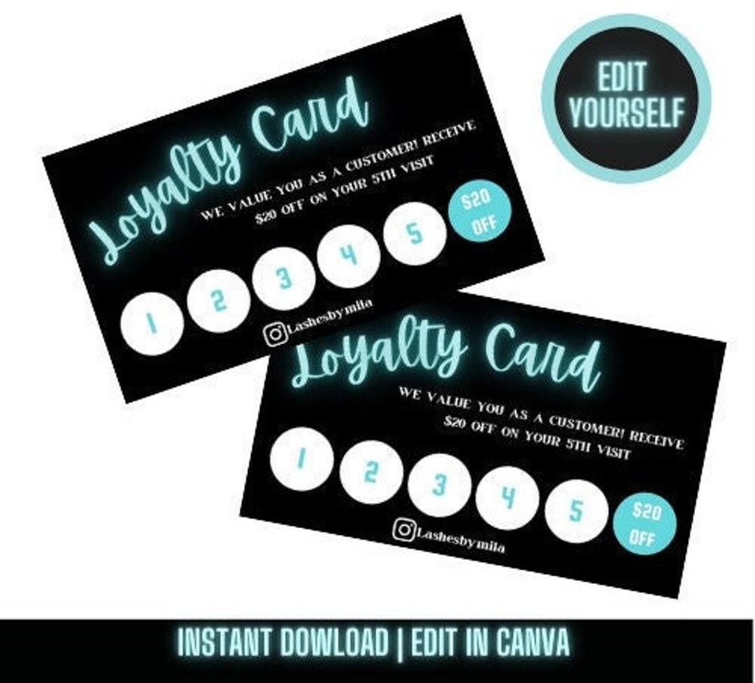 Loyalty Card Editable, Printable Loyalty Card Template, Lash or Beauty ...