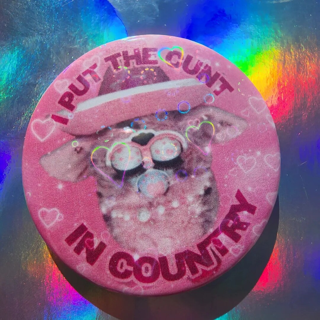I Put the Cnt in Country Furby Pin - Etsy