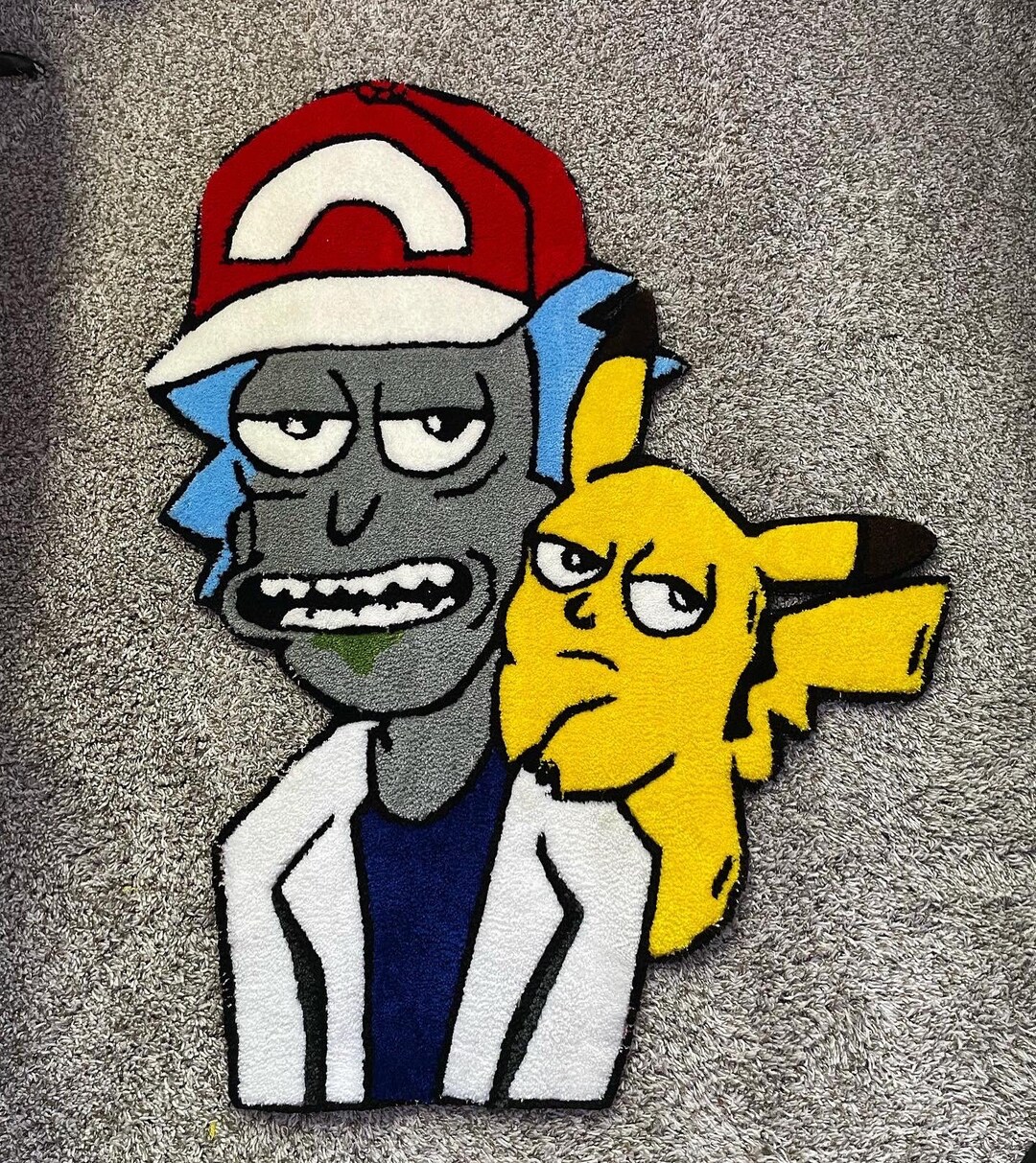 Rick & Pikachu Rug - Etsy