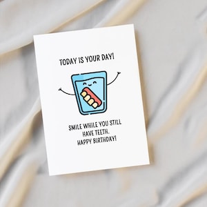 Dentist Birthday Card, Printable Dental Birthday Card, Funny Tooth Card ...