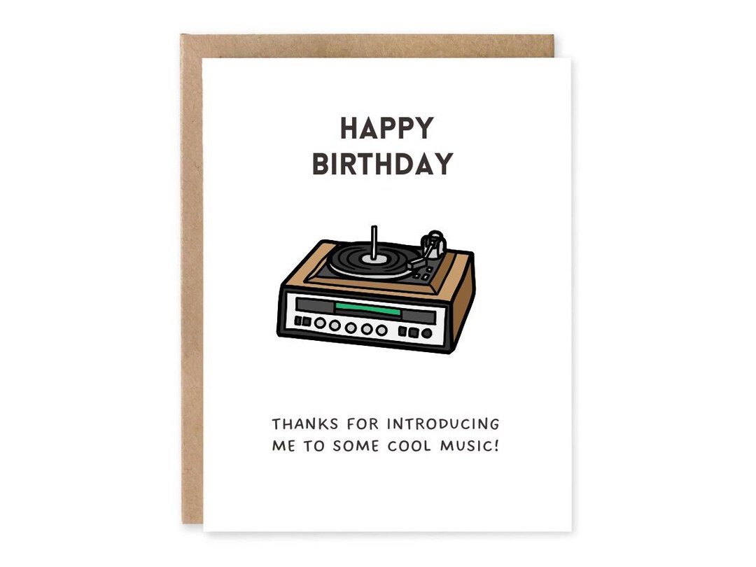Awesome Birthday Card for Vinyl Collector - Classic Retro Turntable ...
