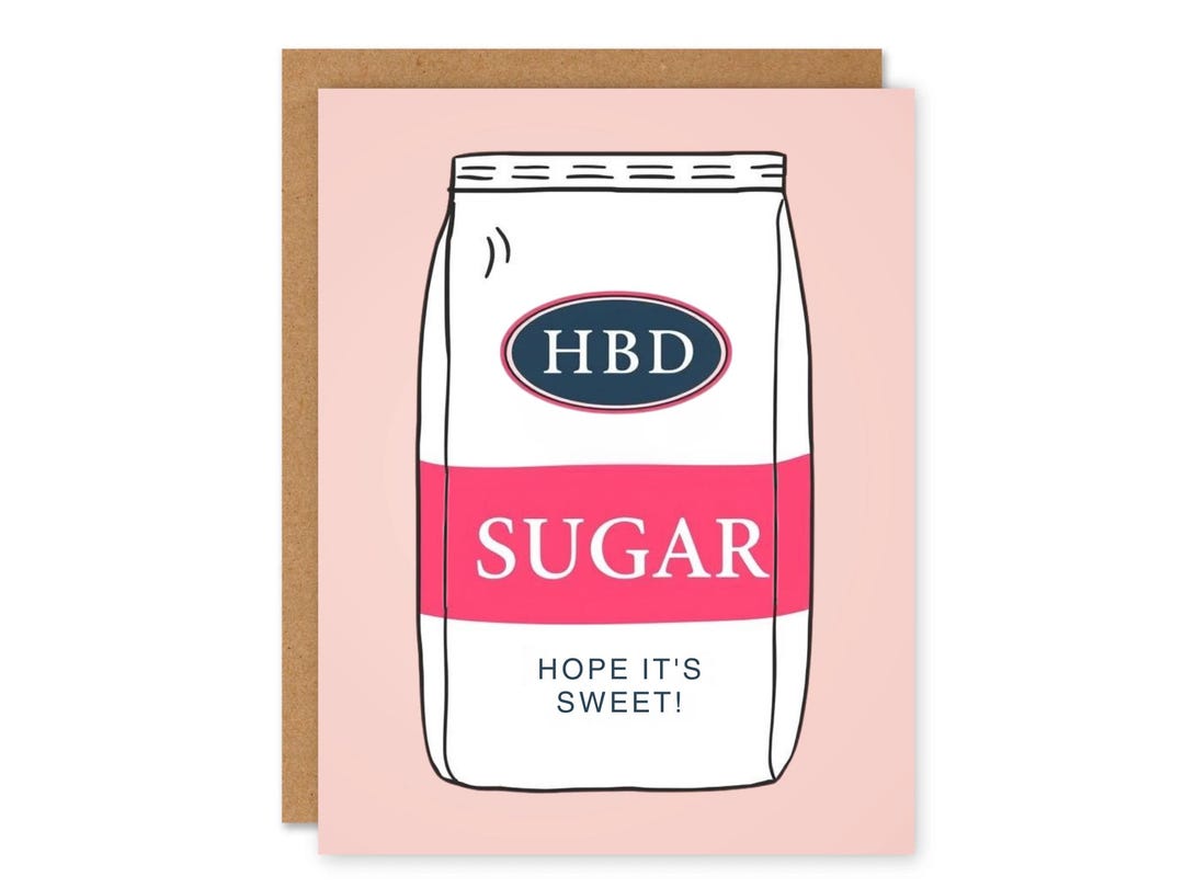 HBD Sugar Bag Birthday Card – Funny Baker Birthday Card, Chef Birthday ...