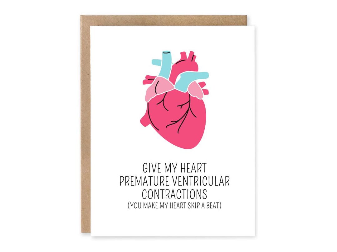 Heart Skip a Beat Card, Funny Anatomy Card | Medical Cards - Etsy
