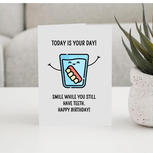 Dentist Birthday Card, Printable Dental Birthday Card, Funny Tooth Card ...