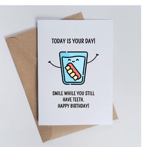 Dentist Birthday Card, Printable Dental Birthday Card, Funny Tooth Card ...